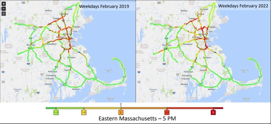 Here's how traffic congestion has changed in Mass. since COVID-19