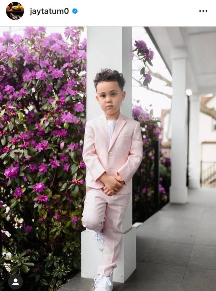 Jayson Tatum and his 'twin' Deuce did an Easter photo shoot