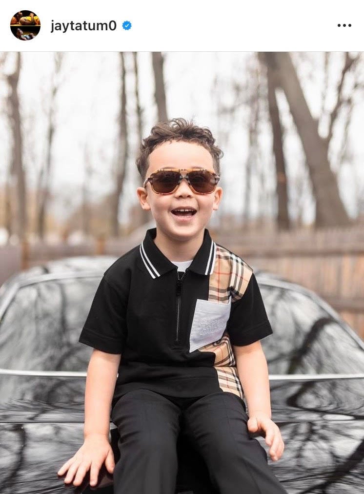 Jayson Tatum and his 'twin' Deuce did an Easter photo shoot
