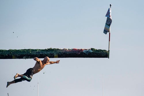 Here’s what you missed at the 2019 Greasy Pole contest in Gloucester