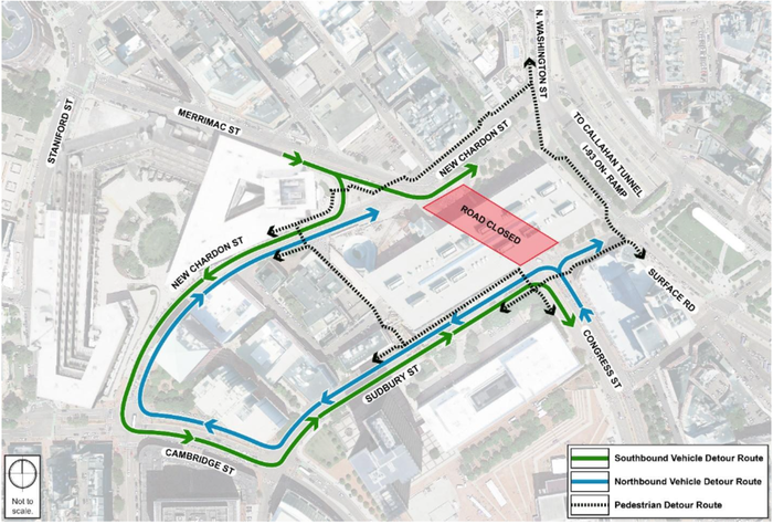 What do the "Scollay Under" signs mean at Government Center T station?