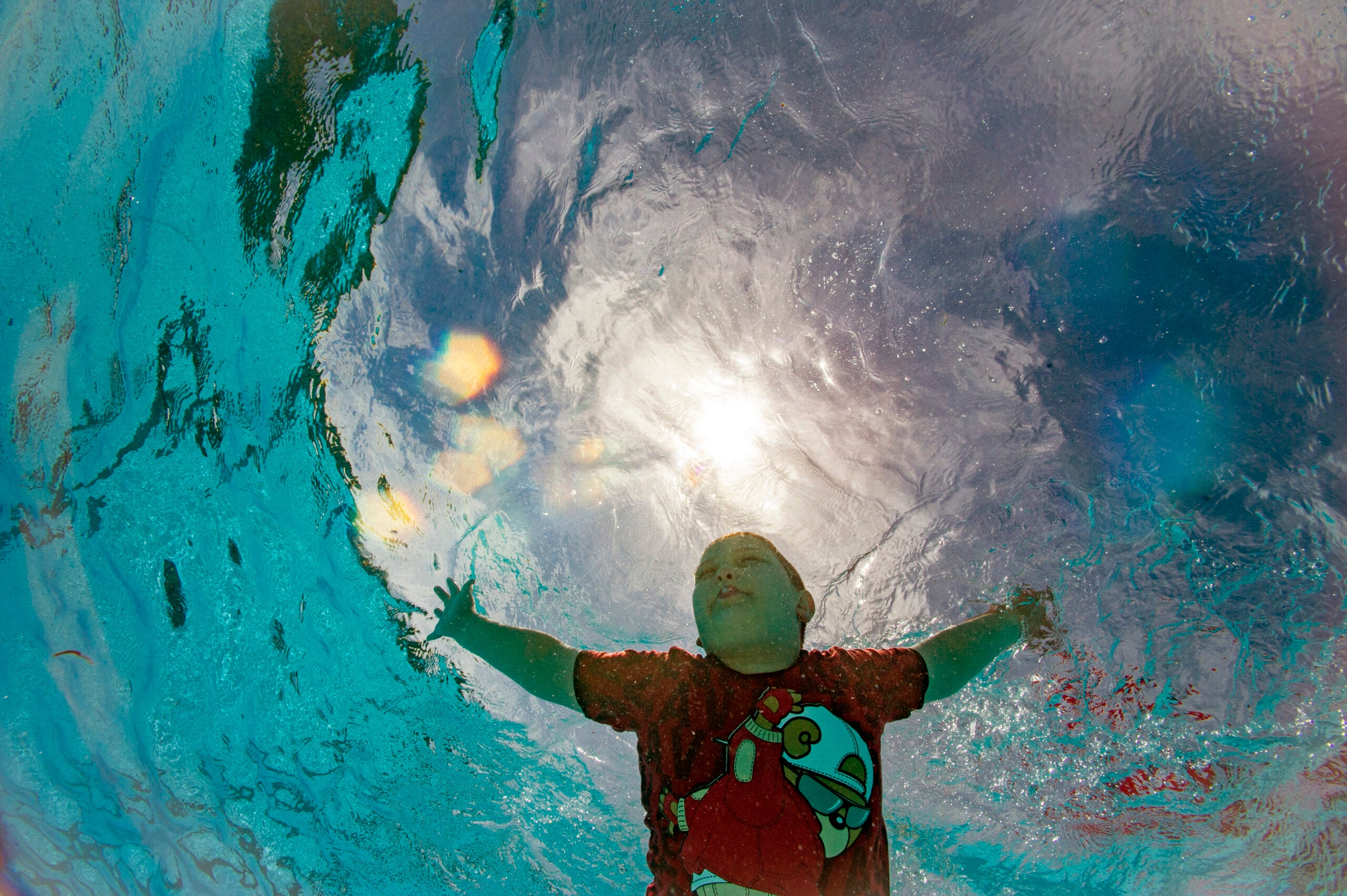 Swimming Pool Half Underwater