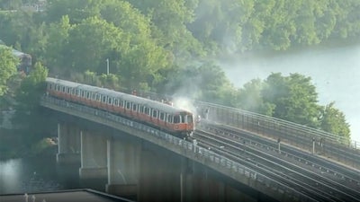 Orange Line train catches fire as it crosses Mystic River