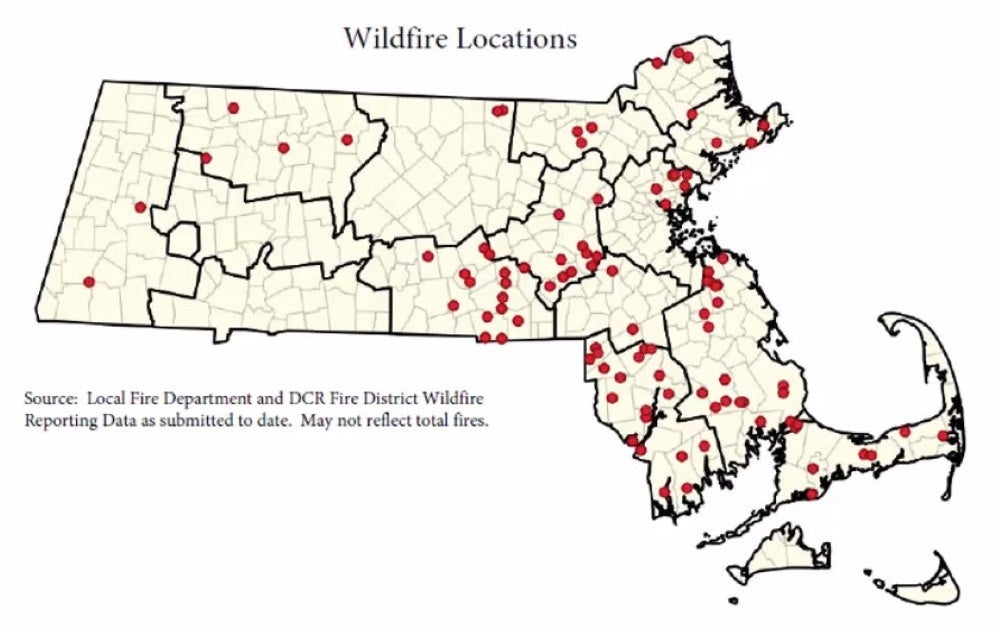 Mass. had nearly 100 wildfires in Aug. as drought continues