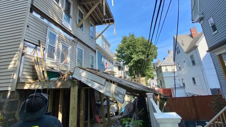 Worker trapped in rubble after 2nd-floor porch collapses in Dorchester