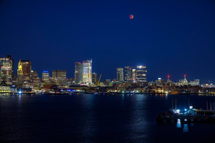 Here's what the lunar eclipse looked like in Boston and around the world