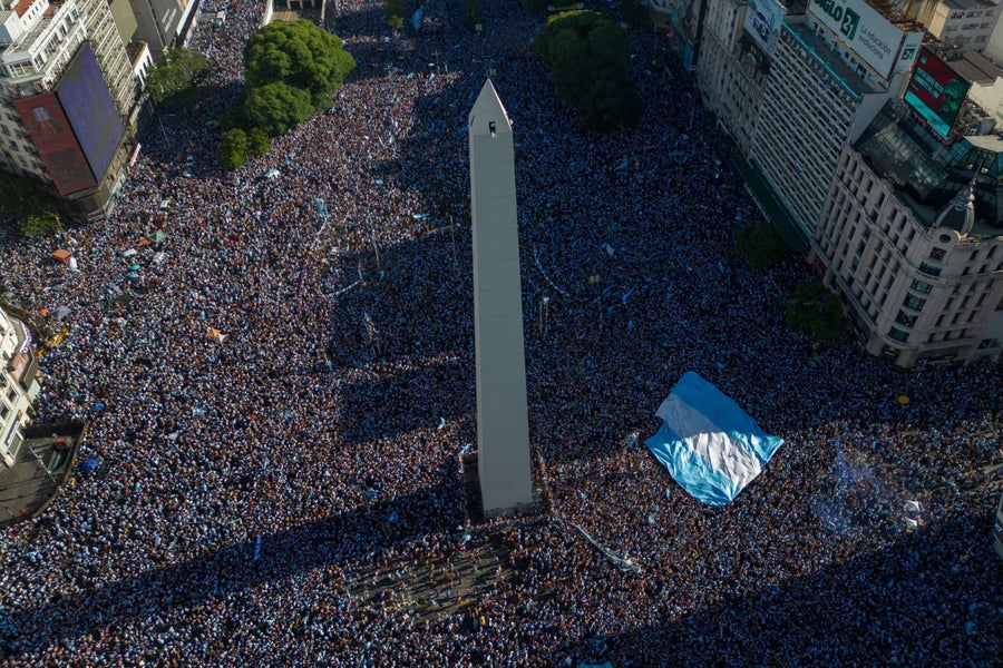 Photos: fans celebrate Lionel Messi and Argentina's World Cup win