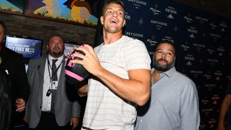 Rob Gronkowski hopped into the ring at WrestleMania