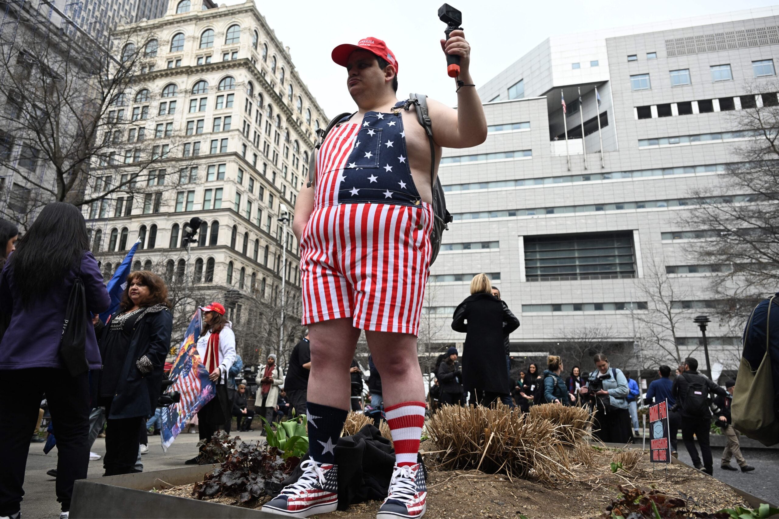 Photos: Here's what it looks like outside Trump's arraignment in NYC