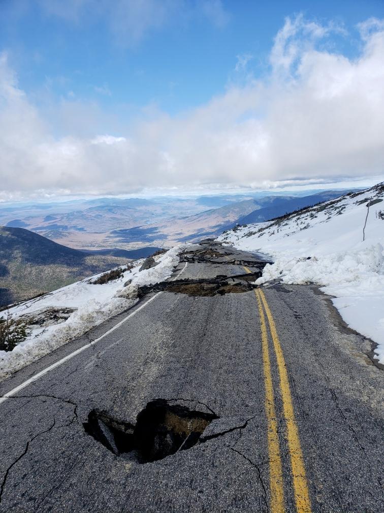 Heavy precipitation damages Mount Washington Auto Road