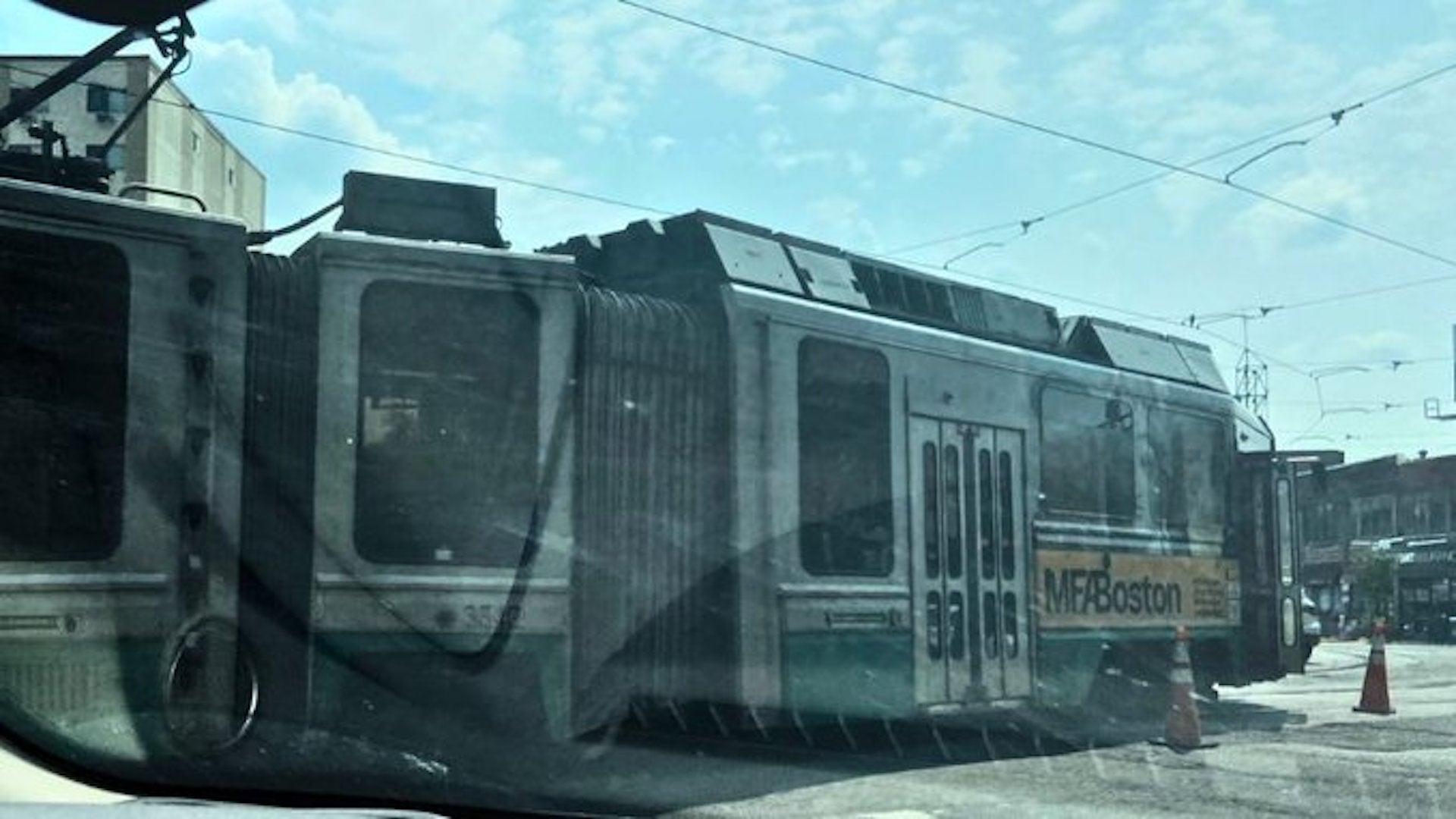 Green Line trolley derails near Packard's Corner