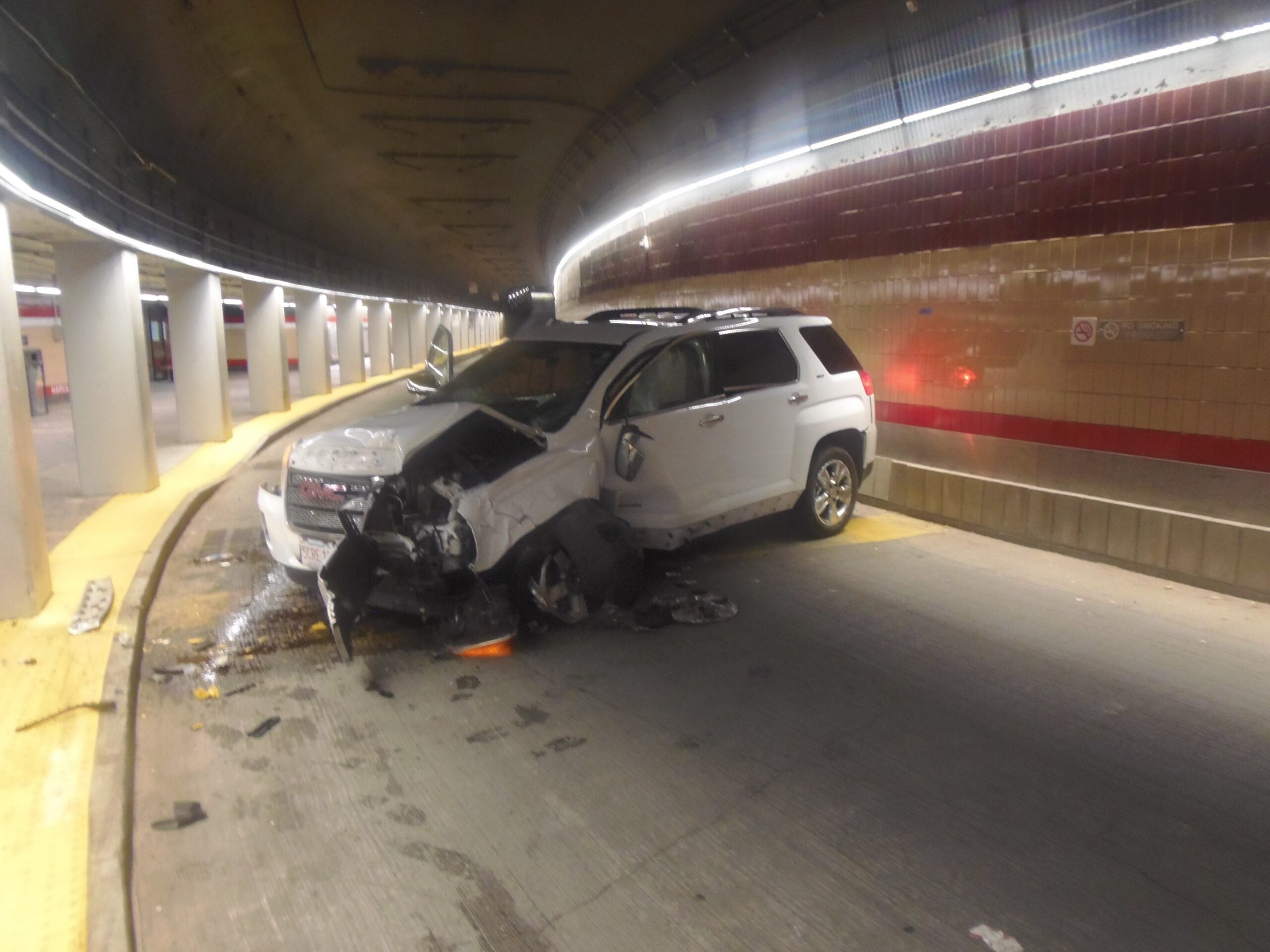 MBTA police: Intoxicated man drove into Harvard busway tunnel, crashed ...