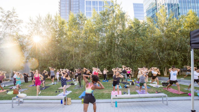 Work out for free in the Seaport this summer