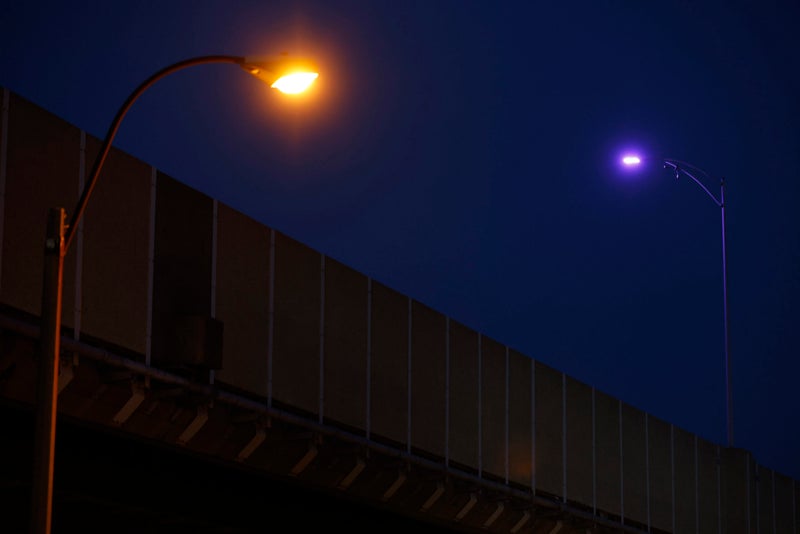 Why some street lights on I-93 — and around Boston — are bright purple