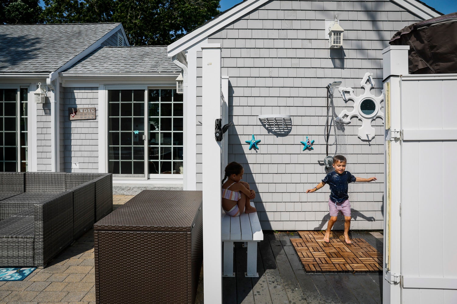 The summer splendor of the outdoor shower on the Cape