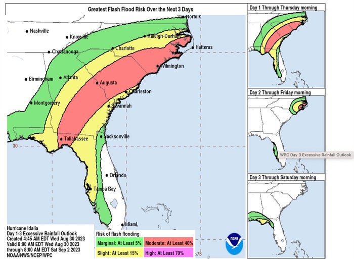 Hurricane Idalia maps: Path, timing, wind speeds, storm surge