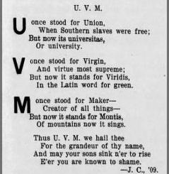 Why is the University of Vermont abbreviated UVM?