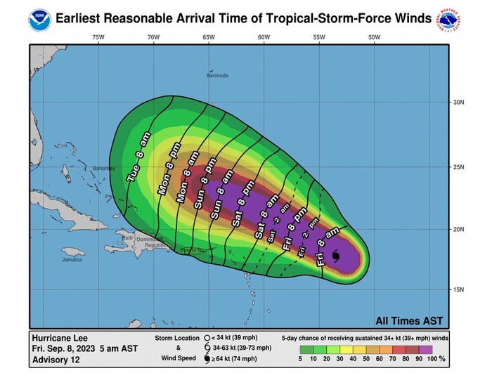Hurricane Lee maps: Path, timing, and wind speeds