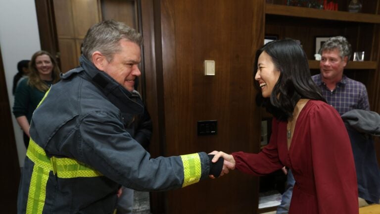 Matt Damon, Casey Affleck back in Boston to film 'The Instigators'