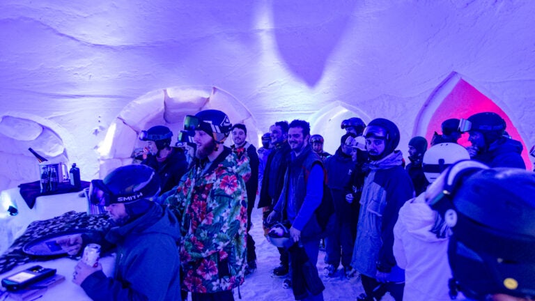 An igloo bar and ice lounge just opened at a ski resort in Maine