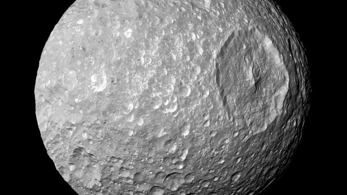 Saturn's Death Star-looking moon may have vast underground ocean