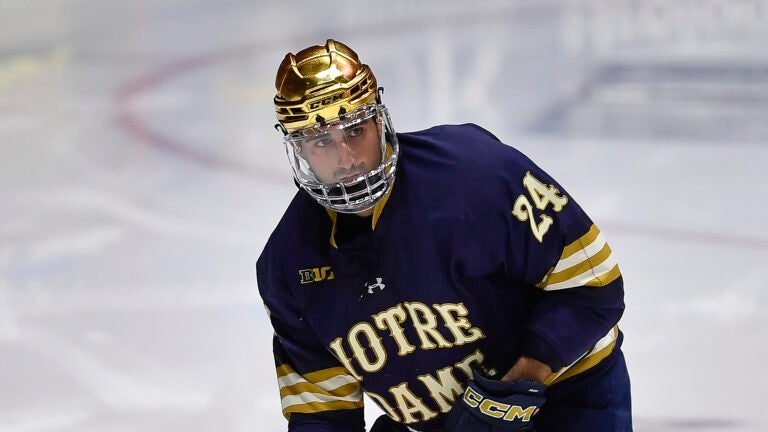 Bruins sign Notre Dame defenseman Drew Bavaro