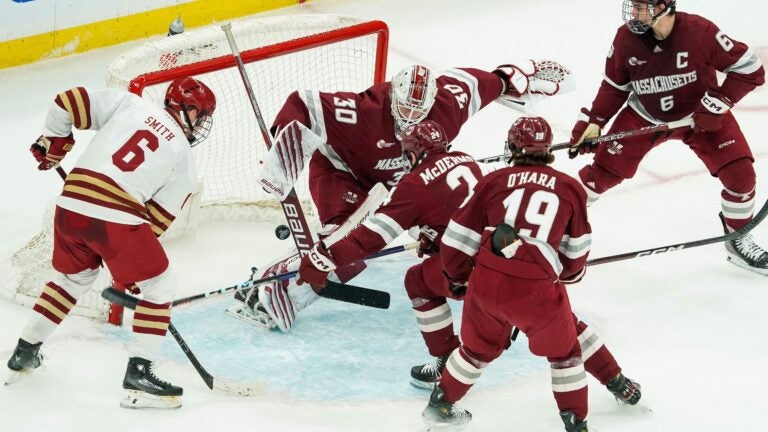 Top-ranked BC blasts past UMass in Hockey East semifinals