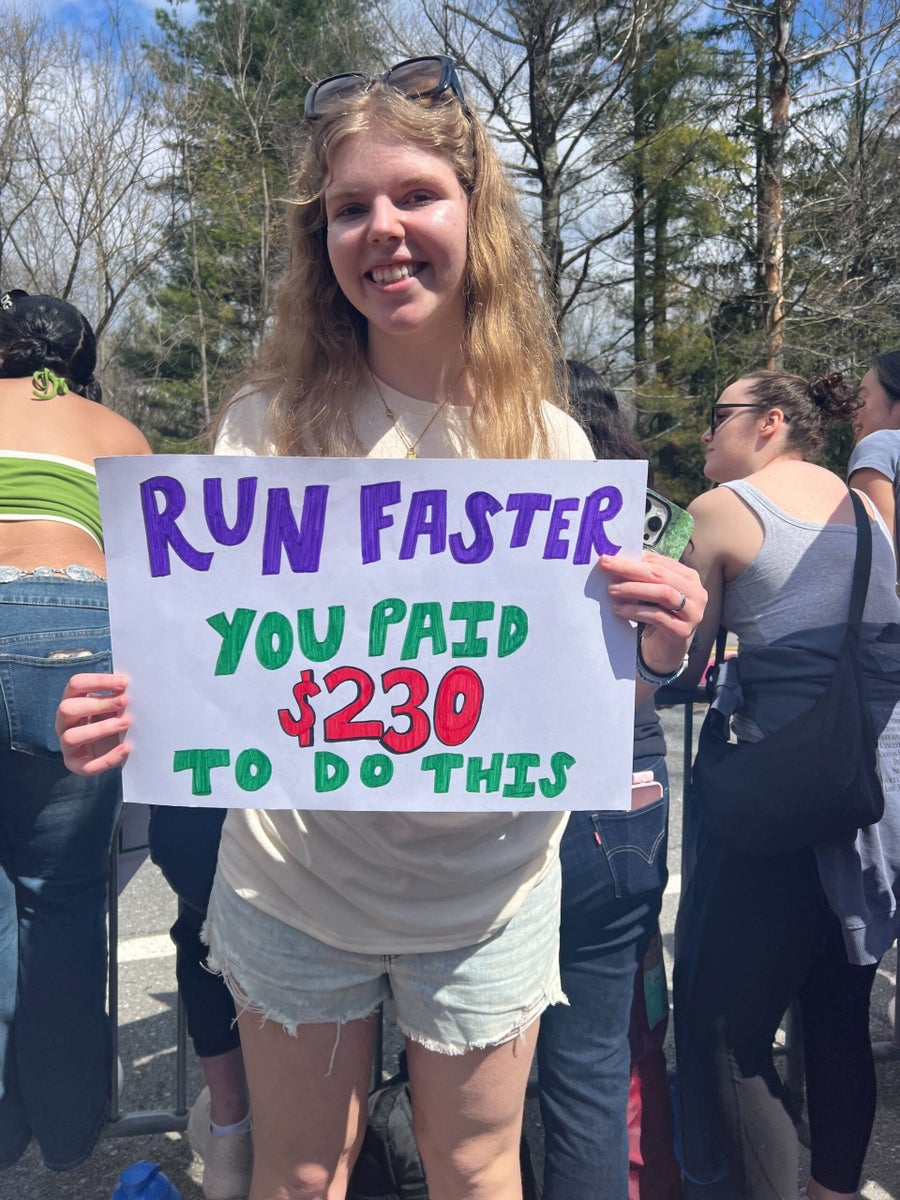 The best signs spotted along the 128th Boston Marathon route