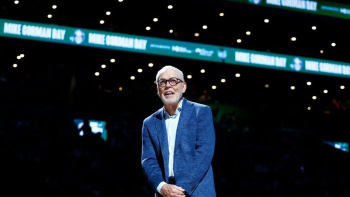 Celtics honor retiring TV play-by-play voice Mike Gorman