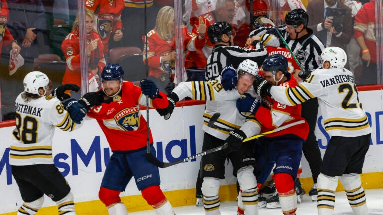 The 5 playoff games with the most penalty minutes in Bruins history