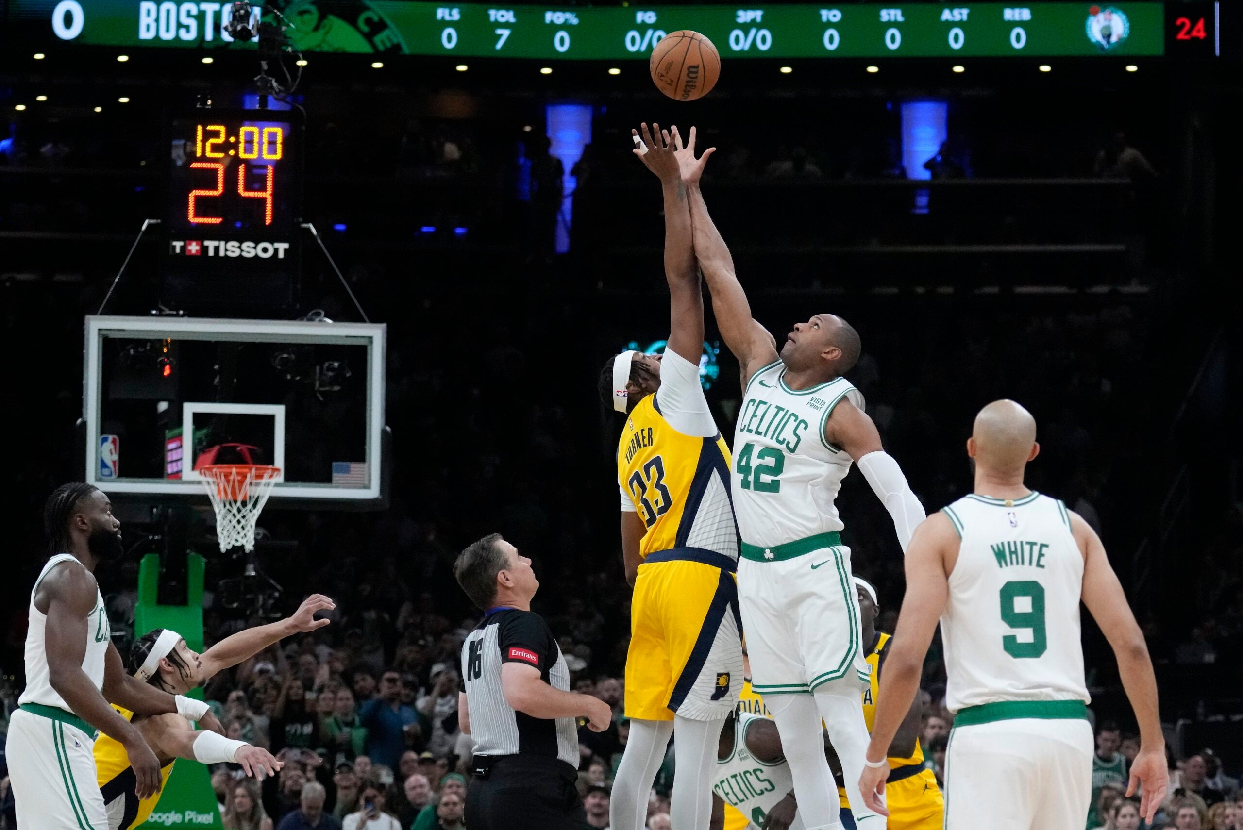 10 defining images from the Celtics' Game 1 win over the Pacers