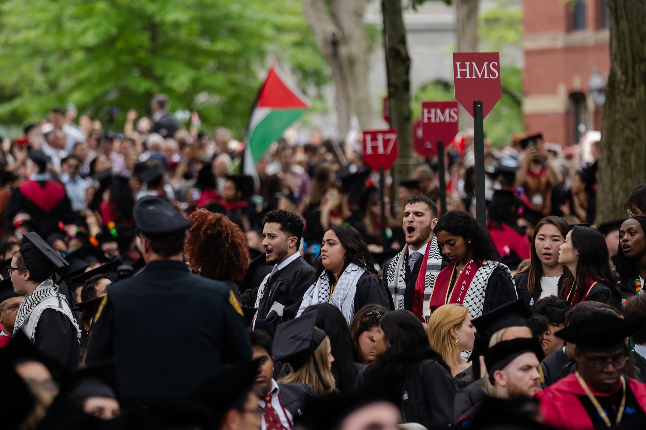 Photos & videos: Graduates walk out of Harvard commencement