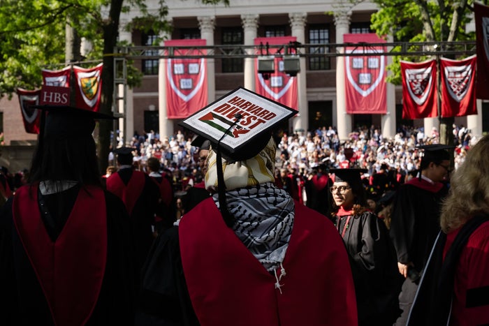 Photos & videos: Graduates walk out of Harvard commencement