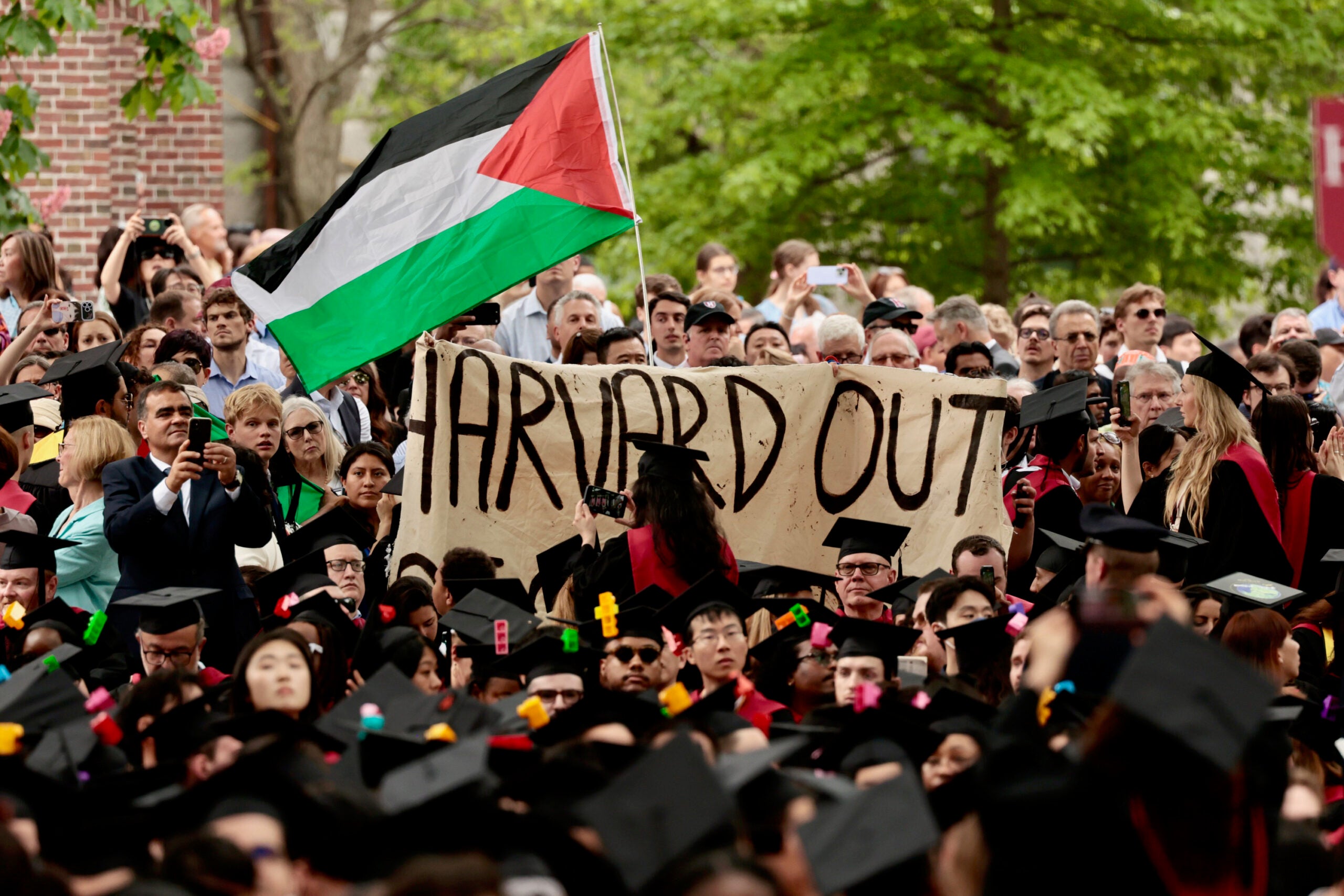 Photos & videos: Graduates walk out of Harvard commencement