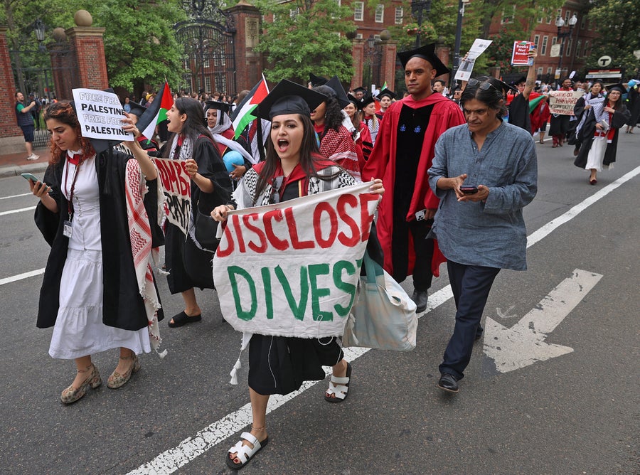 Photos & videos: Graduates walk out of Harvard commencement