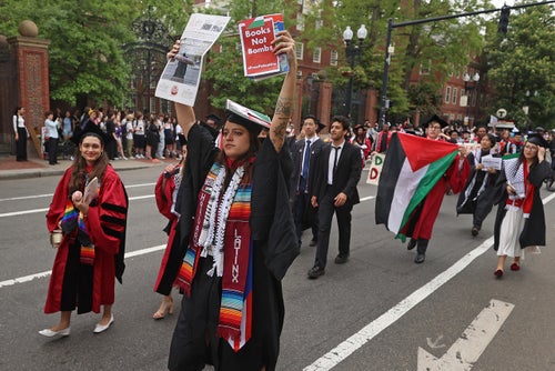 Photos & videos: Graduates walk out of Harvard commencement