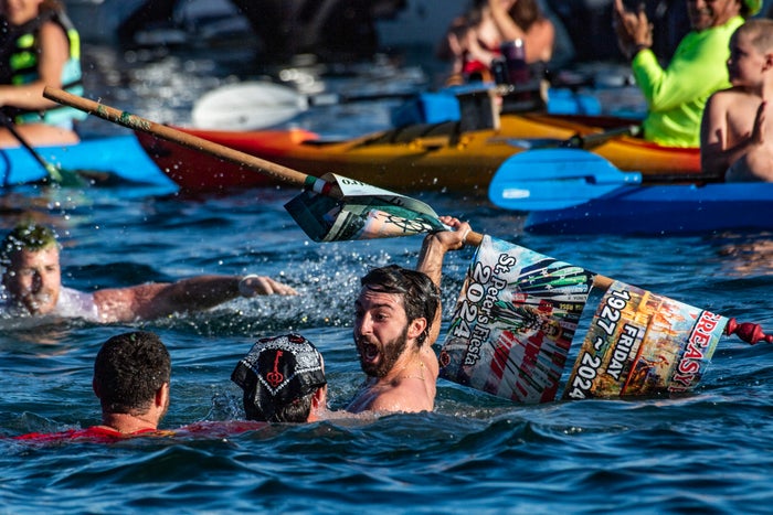 Watch: Gloucester's greasy pole contest for 2024