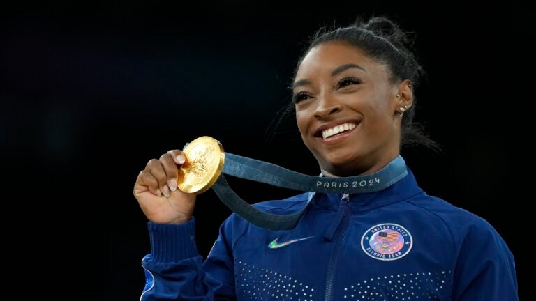 Simone Biles captures seventh Olympic gold by winning vault for second time