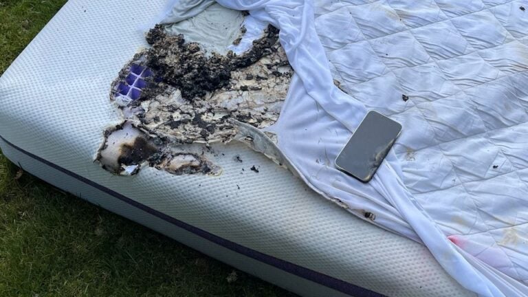 Charging cellphone bursts into flames, catches bed on fire in Topsfield