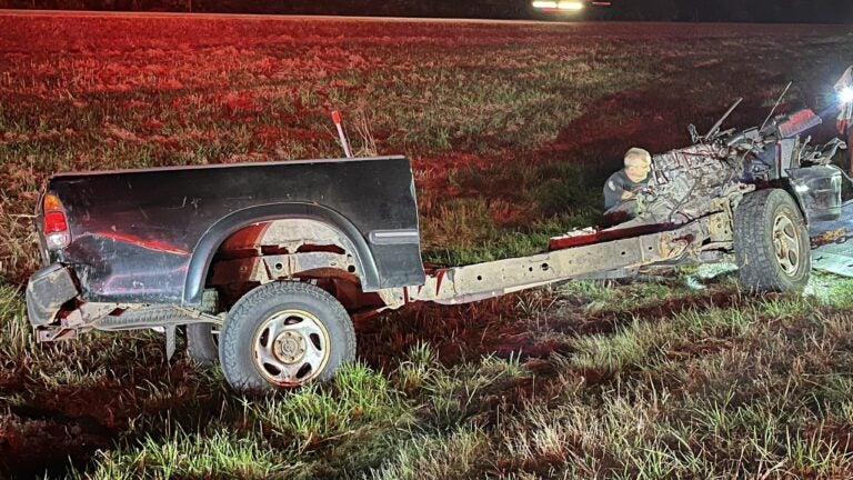 Pickup cab separates from chassis in N.H. crash