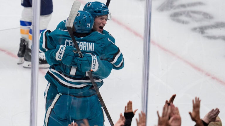 Former B.U. star Macklin Celebrini scores in his hyped NHL debut