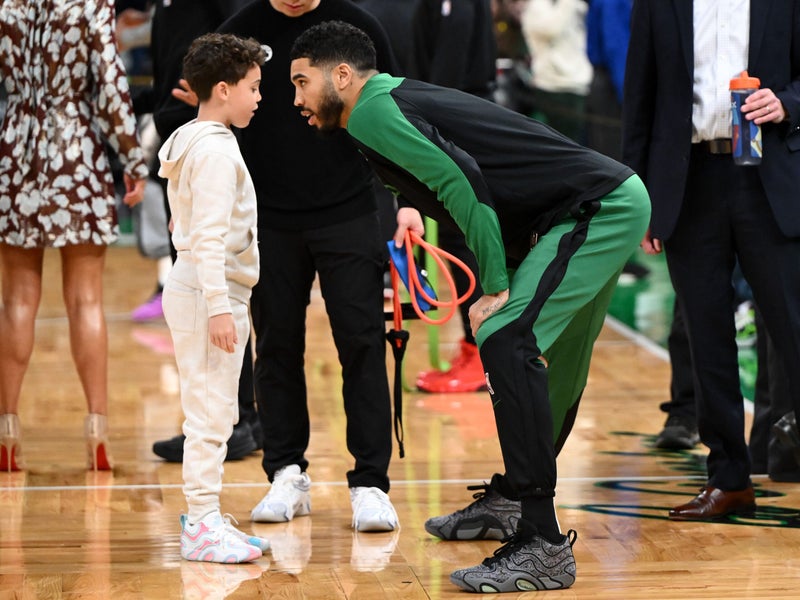 Jayson Tatum sports clean aesthetic pregame outfit