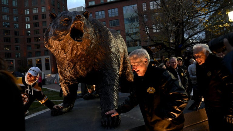 Bruins unveil new bronze bear statue to commemorate 100th year