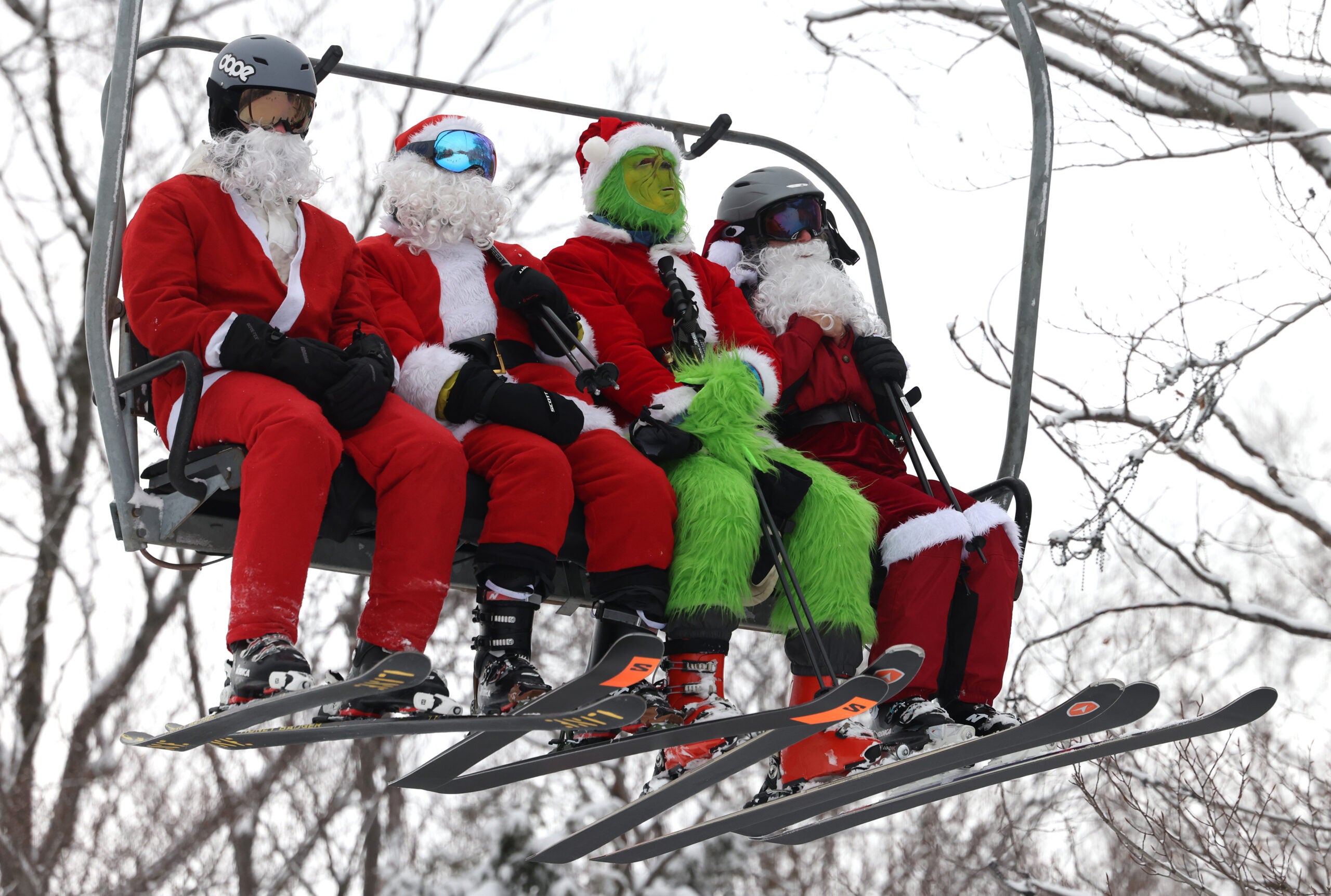Photos: Hundreds of skiers show up for 'Santa Sunday' in Maine