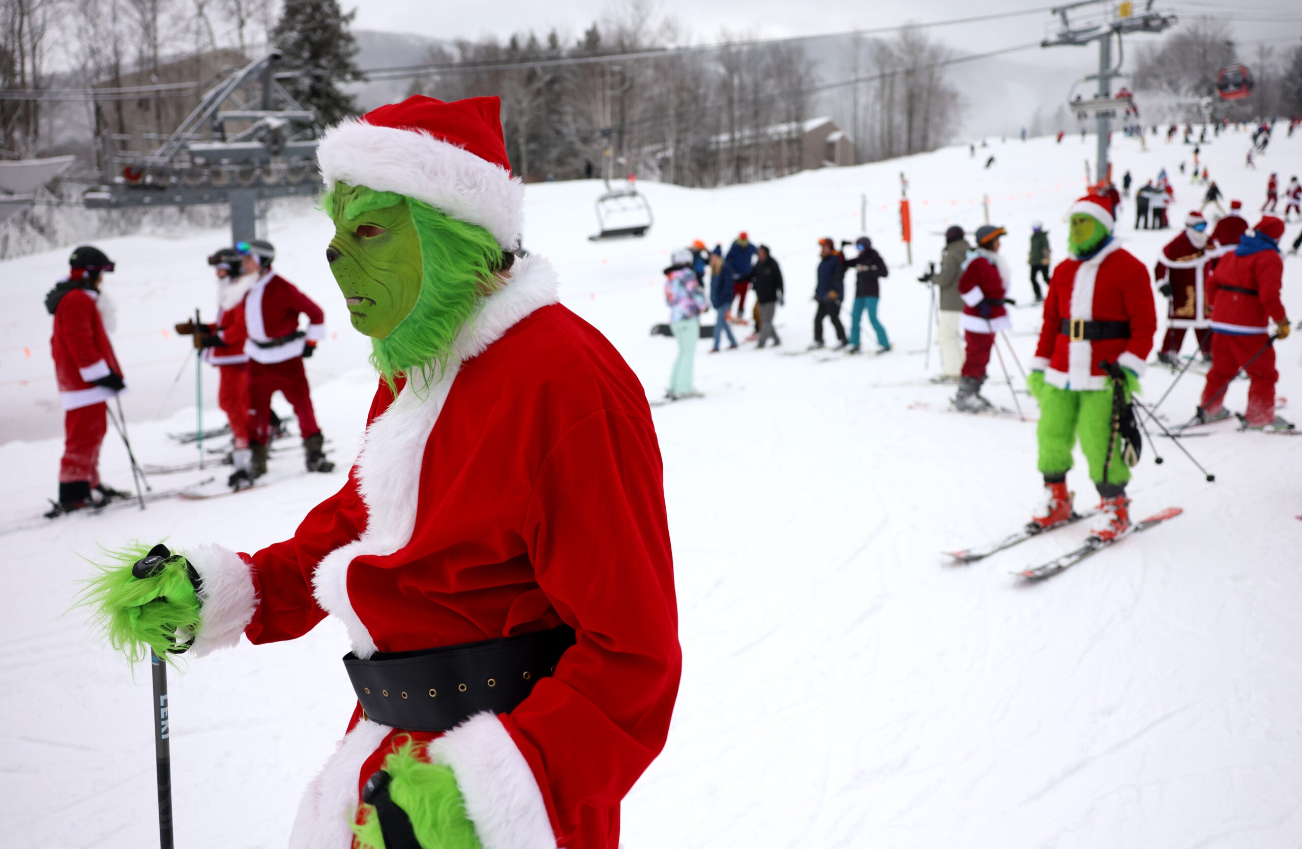 Photos: Hundreds of skiers show up for 'Santa Sunday' in Maine
