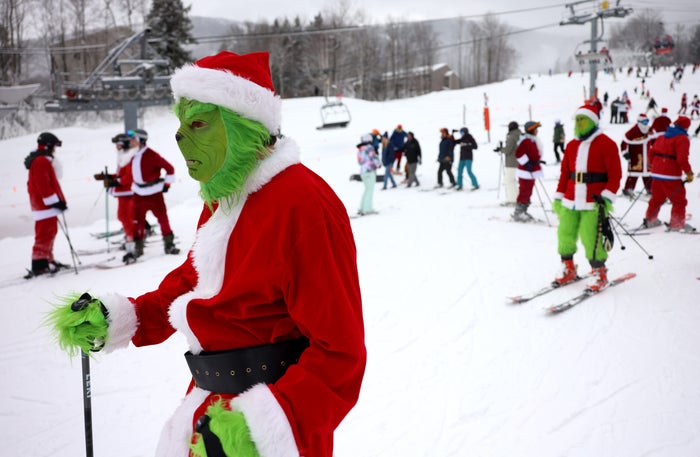 Photos: Hundreds of skiers show up for 'Santa Sunday' in Maine