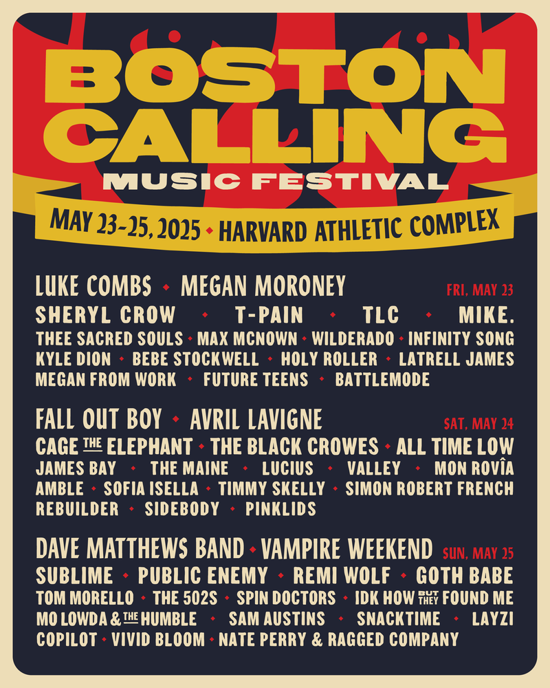 Boston Calling 2025 lineup: Luke Combs, Fall Out Boy, Dave Matthews
