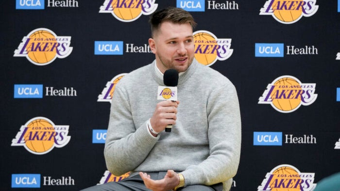 Luka Doncic joins the Lakers after his trade from the Mavericks