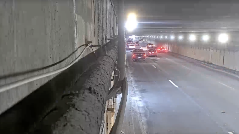 Debris falls in Prudential Tunnel, damaging several cars