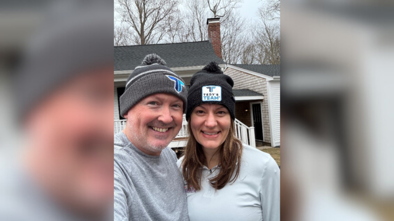 He's running the Boston Marathon for his wife, a stroke survivor
